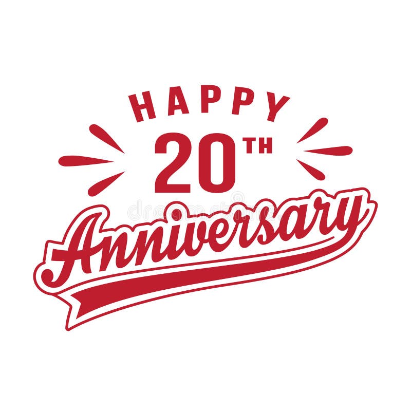 Happy 20th Anniversary. 20 Years Anniversary Design Template Stock ...