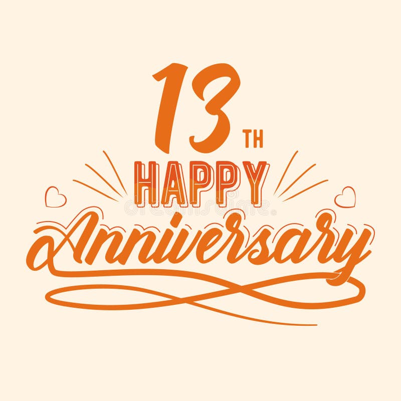 13th Happy Anniversary, Thirteen Years Anniversary Celebrating Stock ...