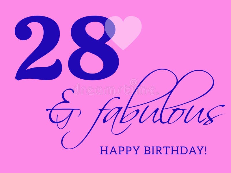 28th Happy Birthday Lettering, 28 Years Birthday Beautiful Typography ...