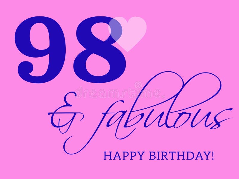 98th Happy Birthday Lettering, 98 Years Birthday Beautiful Typography ...