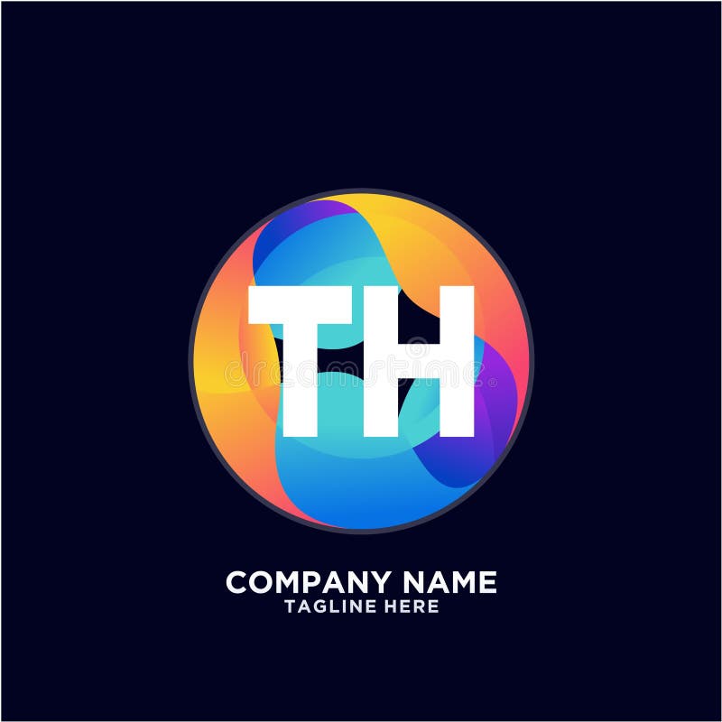 TH Initial Logo with Colorful Circle Template Vector Stock Vector ...