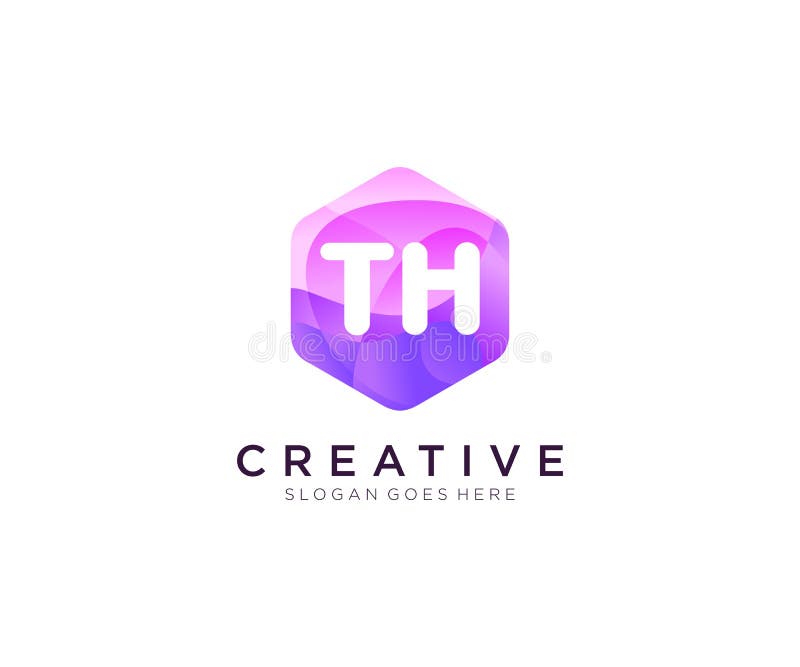 TH Initial Logo with Colorful Hexagon Modern Business Alphabet Logo ...