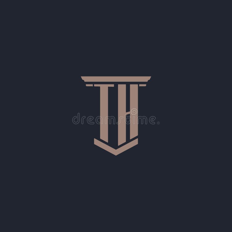 TH Initial Monogram Logo with Pillar Style Design Stock Vector ...