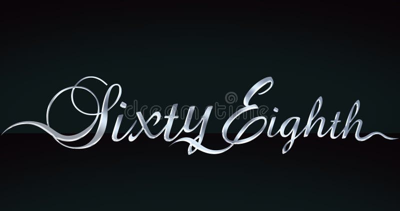 68th in Isolated Silver Letters Stock Illustration - Illustration of ...