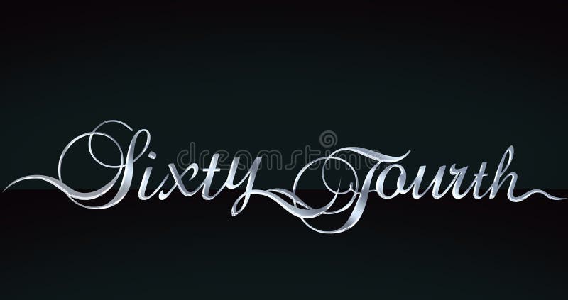 64th in Isolated Silver Letters Stock Illustration - Illustration of ...