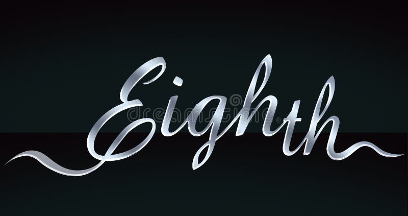 8th in Isolated Silver Letters Stock Illustration - Illustration of ...