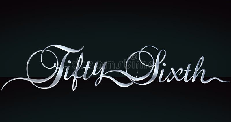 56th in Isolated Silver Letters Stock Illustration - Illustration of ...