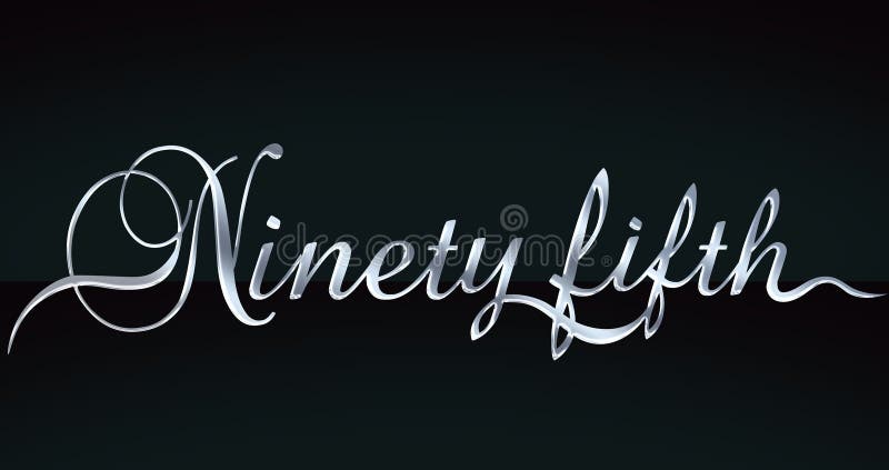 95th in Isolated Silver Letters Stock Image - Illustration of woding ...