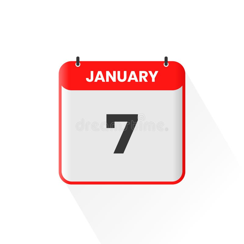 7th January Calendar Icon. January 7 Calendar Date Month Icon Vector ...