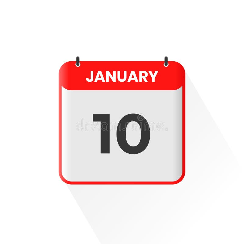 10th January Calendar Icon. January 10 Calendar Date Month Icon Vector ...