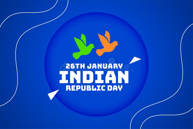 26th January Indian Republic Day Banner with Peace Bird Design Stock ...
