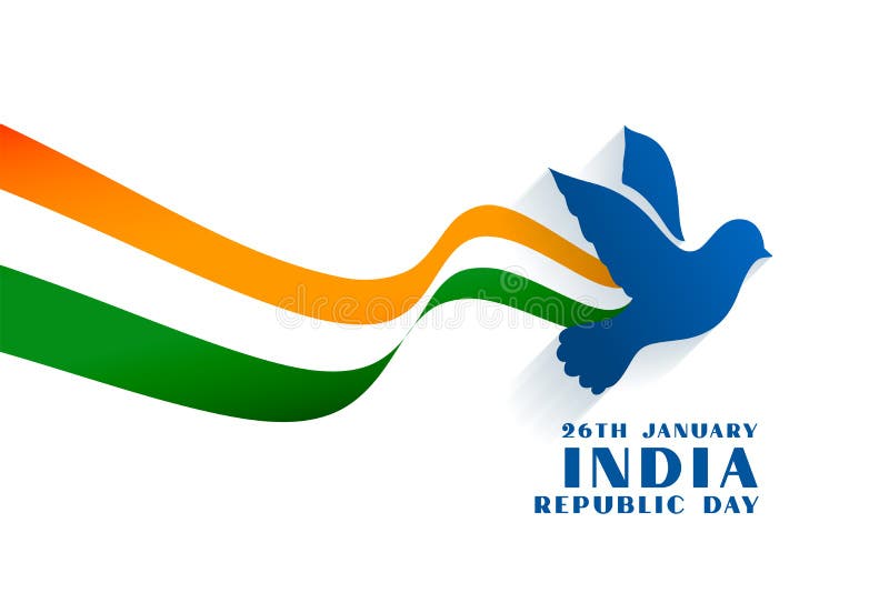 26th January Republic Day Banner with Peace Bird Pigeon Stock Vector ...