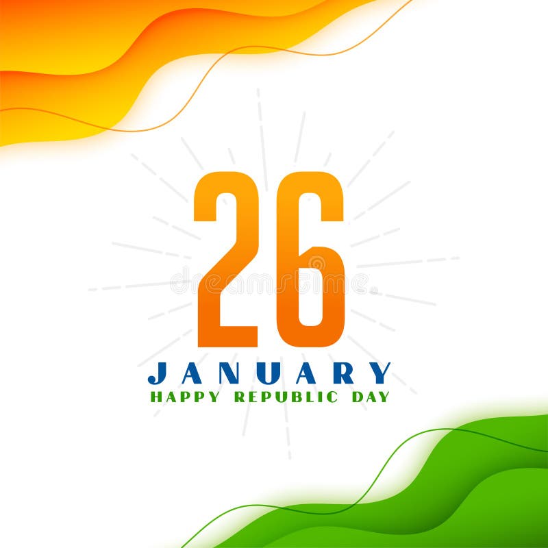 26th January Happy Republic Day Banner with Indian Flag Stock Vector ...