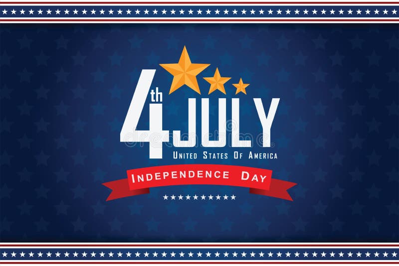4th of July Banner Vector Illustration. Independence Day, US Flag with ...