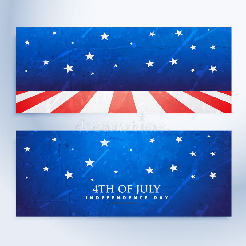 4th of july banners set stock vector. Illustration of independence ...