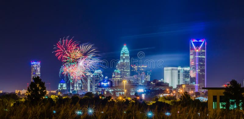 Charlotte, NC, skyline stock image. Image of north, exteriors - 18810783