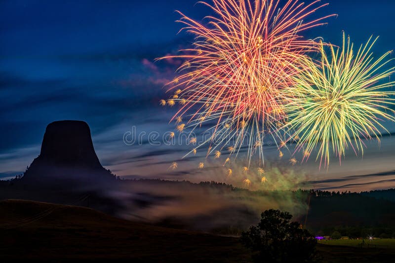 4th of July Fireworks Celebration at Devil S Tower National Mounument ...