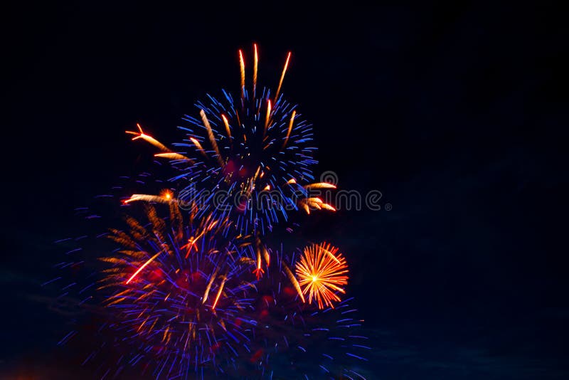 4th July Fireworks. Fireworks Display on Dark Sky Background Stock ...