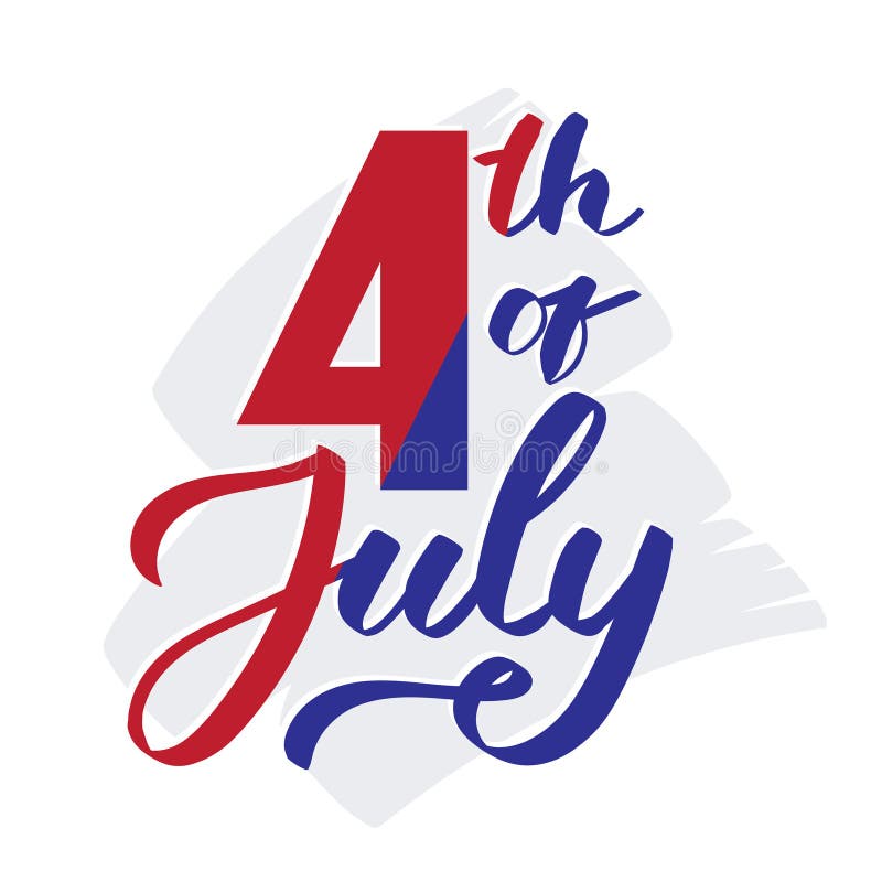 4th of July - Hand-writing, Calligraphy Stock Vector - Illustration of ...