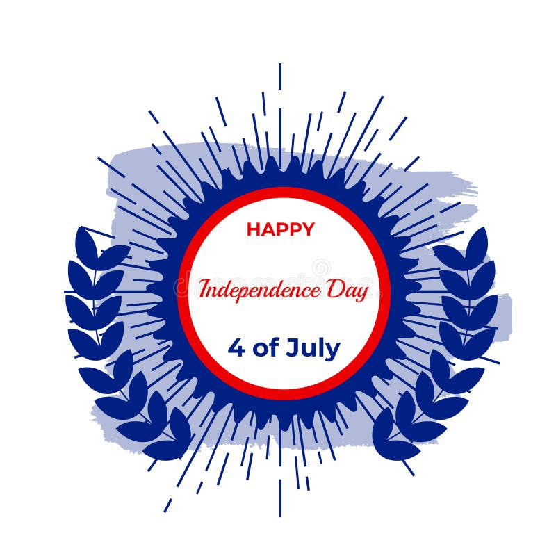 4th of July. Happy Independence Day Logo Stock Vector - Illustration of ...