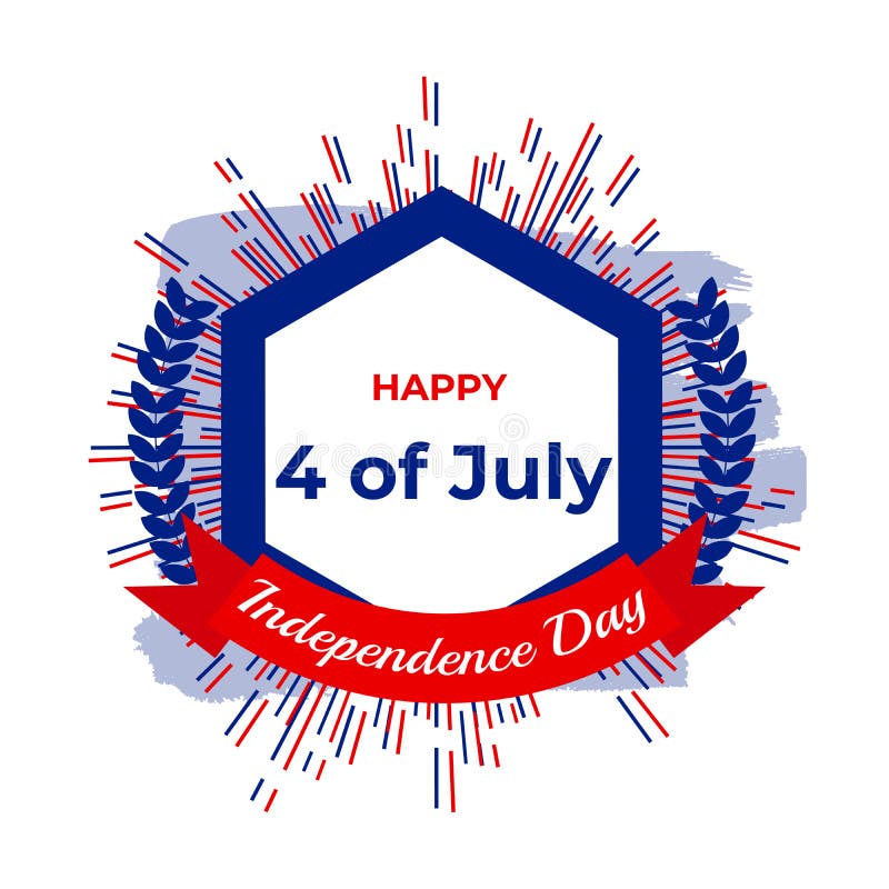 4th of July. Happy Independence Day Logo Stock Vector - Illustration of ...