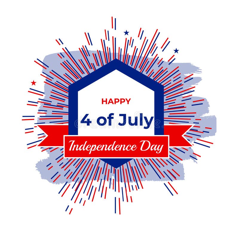 4th of July. Happy Independence Day Logo Stock Vector - Illustration of ...
