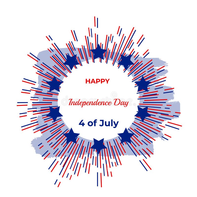 4th of July. Happy Independence Day Logo Stock Vector - Illustration of ...