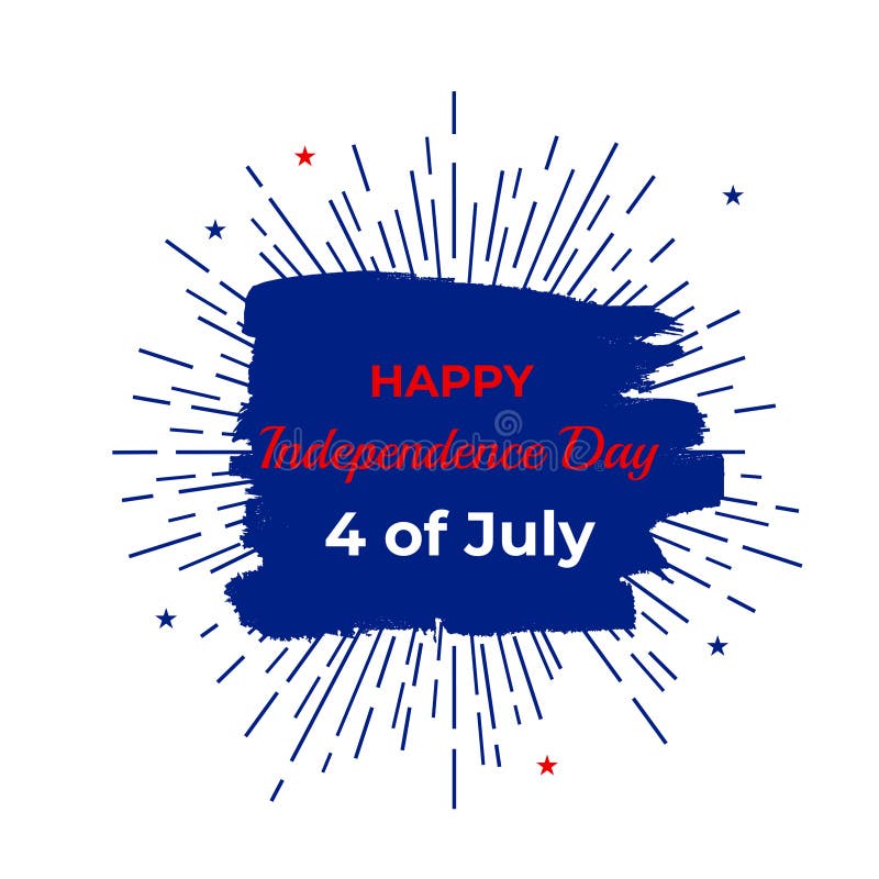 4th of July. Happy Independence Day Logo Stock Vector - Illustration of ...