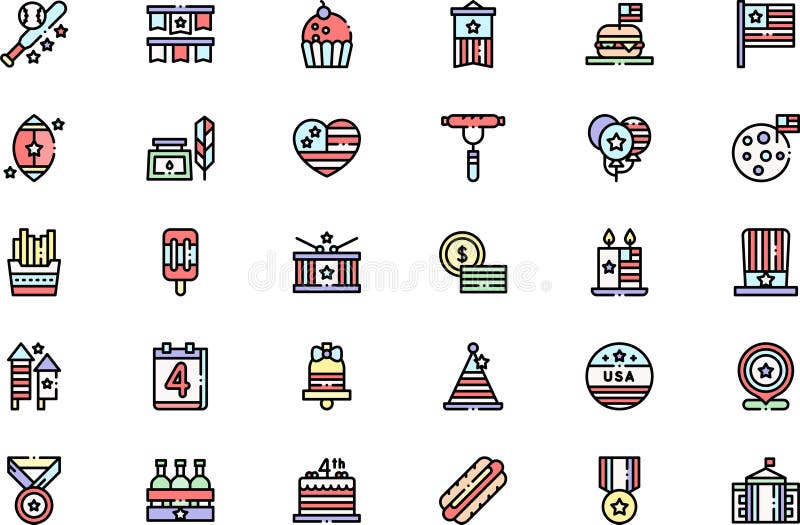 Th of July Icons Collection is a Vector Illustration with Editable ...
