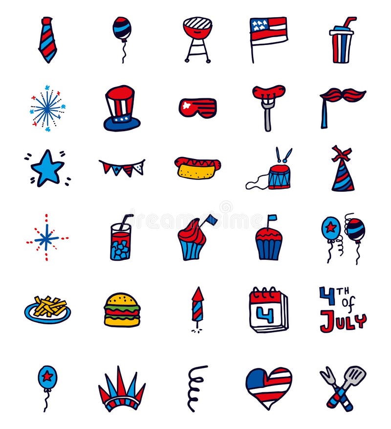 July 4th Icons stock vector. Illustration of birthday - 15211664
