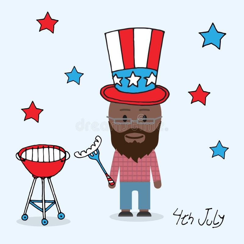 4th july male character stock illustration. Illustration of presenting ...