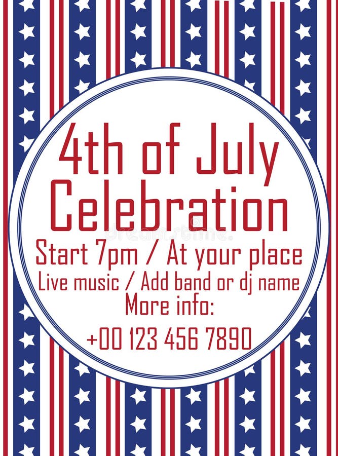 4th of July Party Poster Flyer Social Media Post Design Stock Vector ...