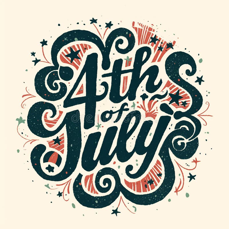 A 4th of July Poster Logo with a Starburst Design and the Words "4th of ...