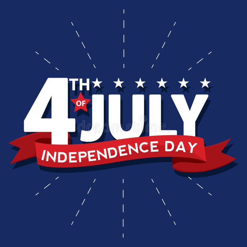 4th July ribbon. Vector stock illustration. Illustration of vector ...