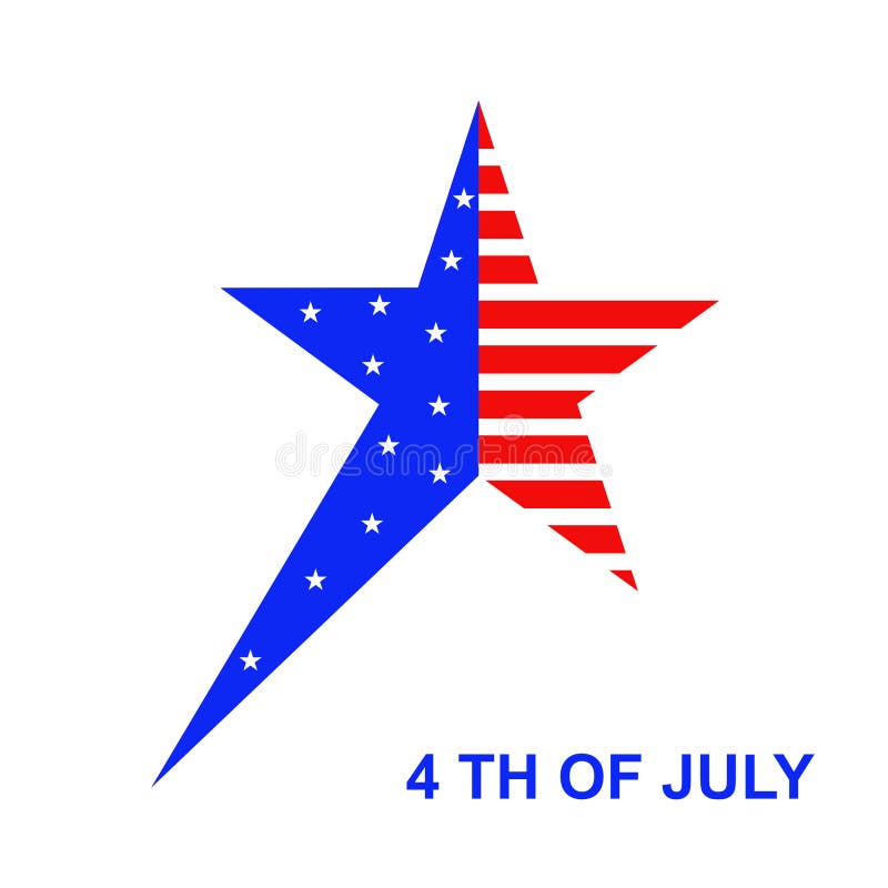4th of July with star stock vector. Illustration of greeting - 186687486