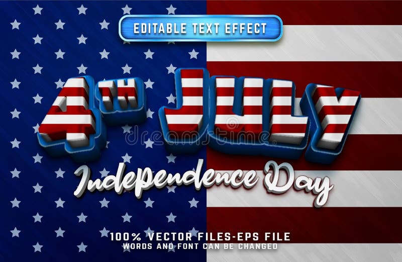 4th July Text Effect Premium Vectors Stock Vector - Illustration of ...