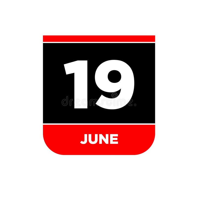 18th June Calendar Date Vector Icon. 18 June Lettering Stock Vector ...