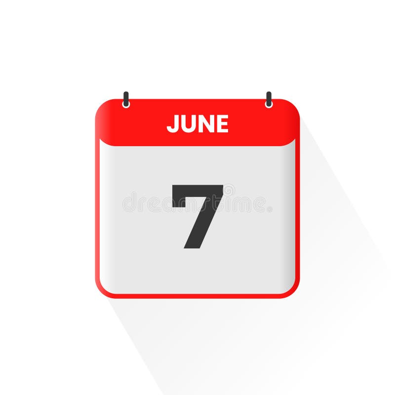 7th June Calendar Icon. June 7 Calendar Date Month Icon Vector ...