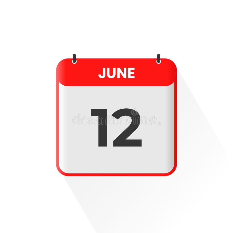 12th June Calendar Icon. June 12 Calendar Date Month Icon Vector ...