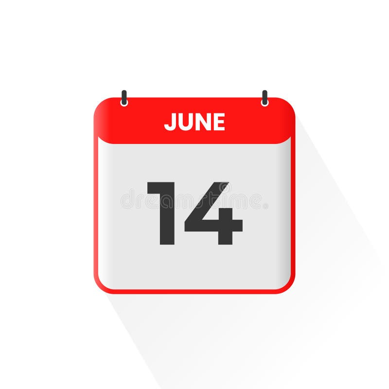 14th June Calendar Icon. June 14 Calendar Date Month Icon Vector ...