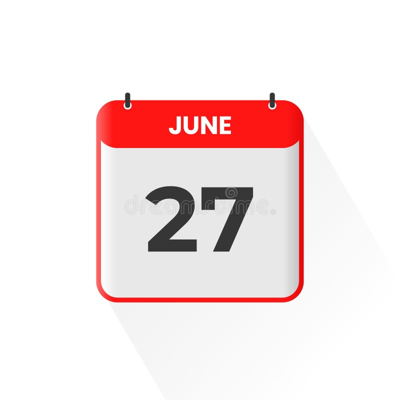 27th June Calendar Icon. June 27 Calendar Date Month Icon Vector ...