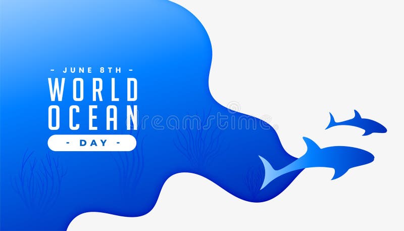 8th June World Ocean Day Concept Background in Paper Cut Style Stock ...