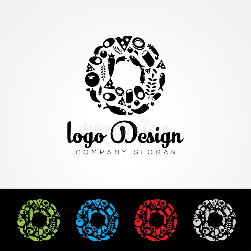 Circle Logo Food Icon stock vector. Illustration of corporate - 143184180