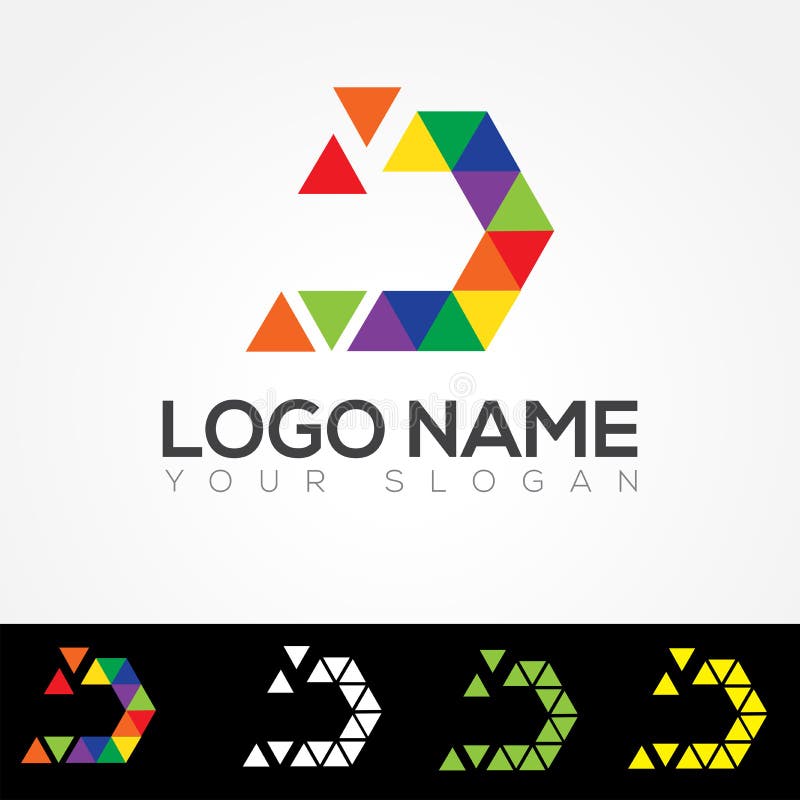 D Letter Multi color Logo stock vector. Illustration of logo - 143184968