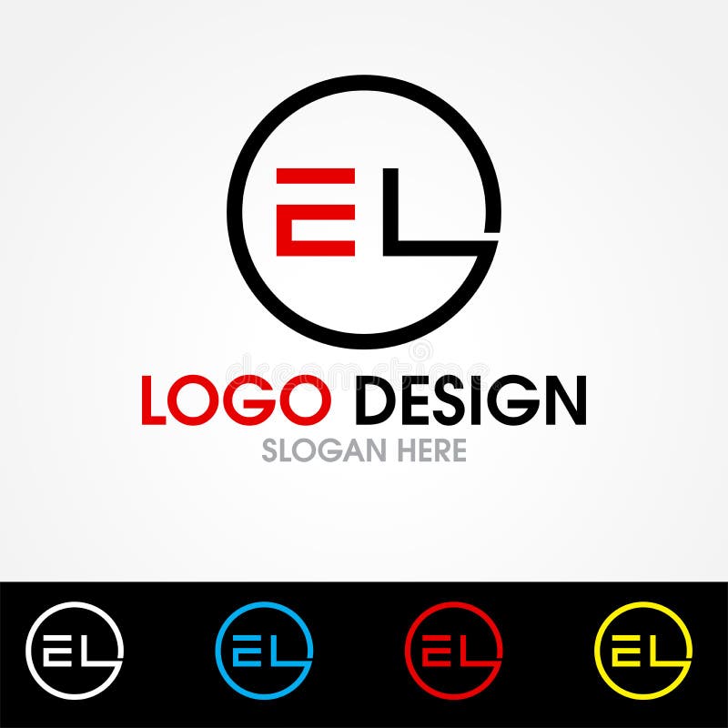 EL Letter Logo Design Vector Illustration Stock Vector - Illustration ...