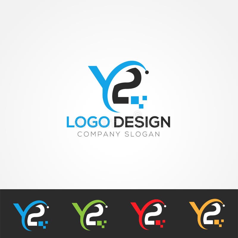 Y2 Letter Logo Design stock vector. Illustration of elegant - 143185909