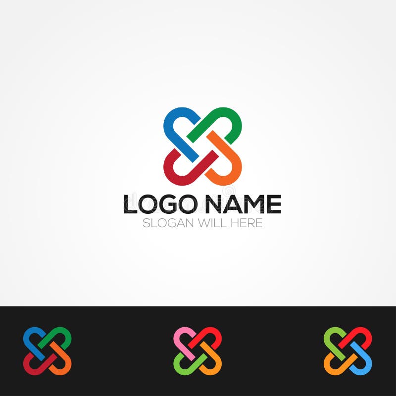 Join Chain Multi Color Logo Stock Vector - Illustration of identity ...