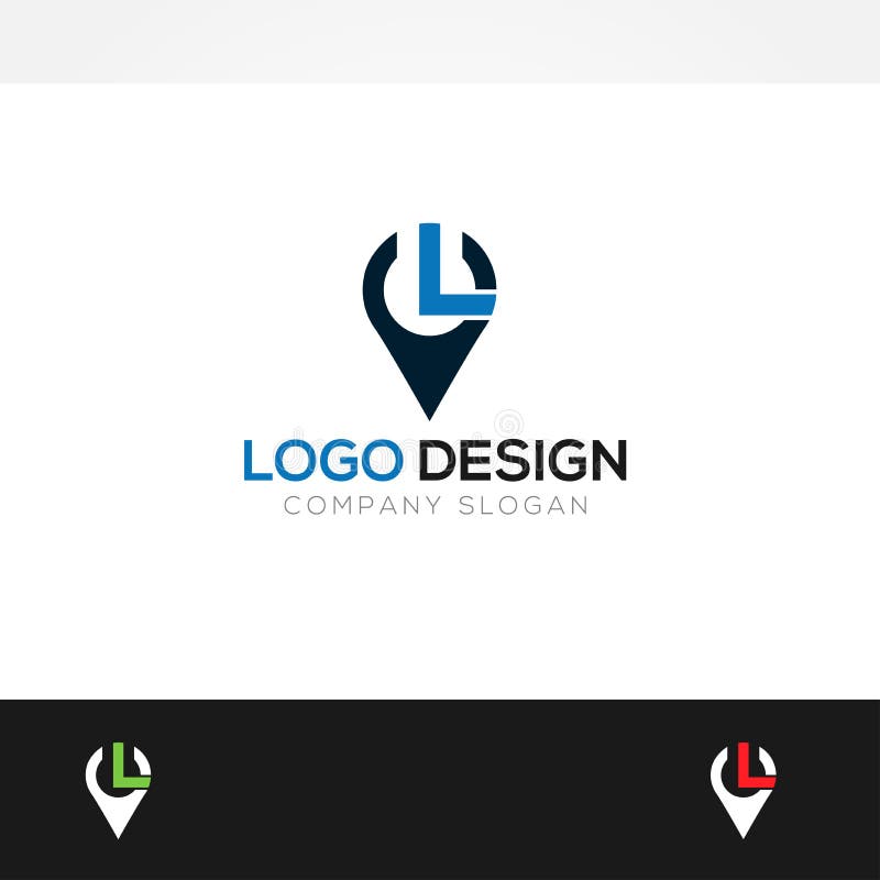 L Letter Map Pin Logo Design Stock Vector - Illustration of logotype ...