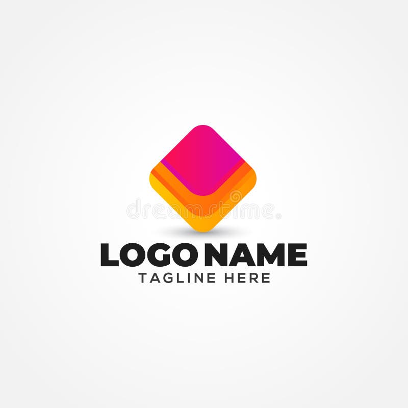 Rectangle Shape Logo for Tech Company Logo Stock Vector - Illustration ...