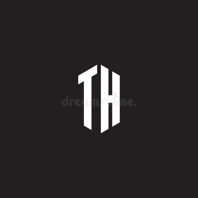 TH Logo Monogram with Hexagon Shape Style Design Template Stock Vector ...